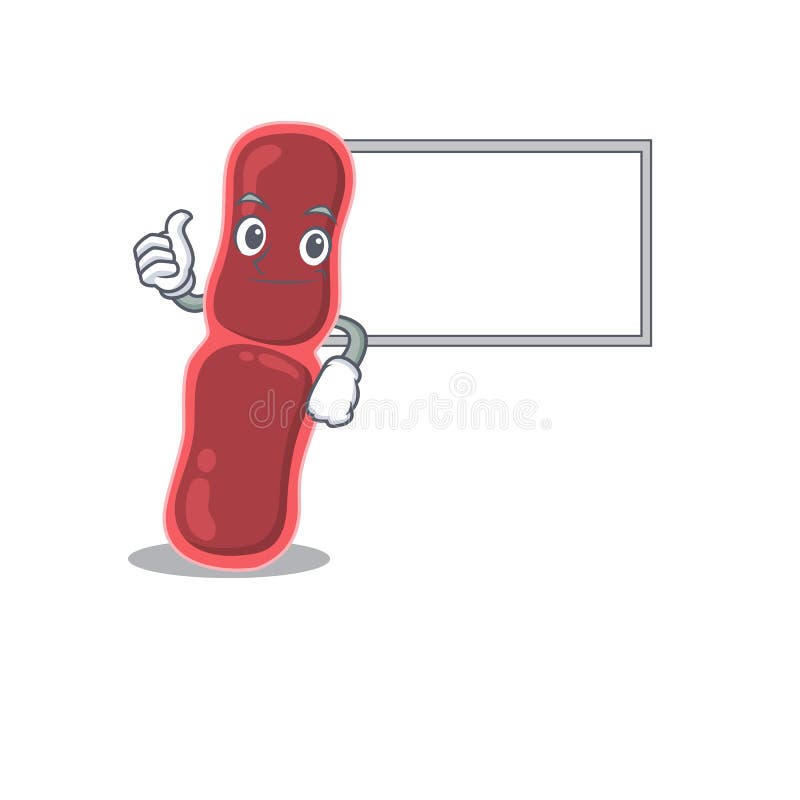 Humorous Bacteria Spirilla Cartoon Design Thumbs Up Bring a White Board ...