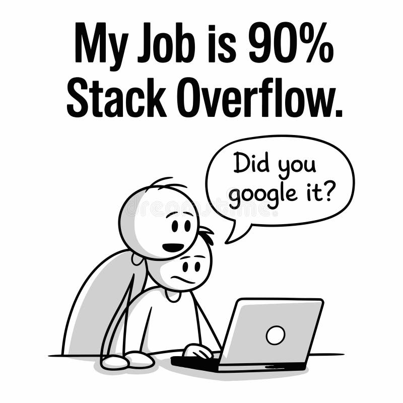 Developer S daily Coding Problem-solving with Online Resource Aid Stock Vector - Illustration of ...