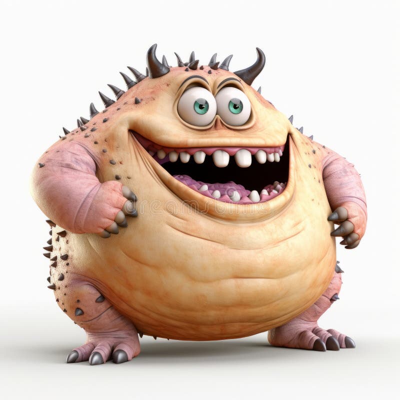 Humorous Cartoon Monster Illustration in Daz3d Style Stock Illustration ...