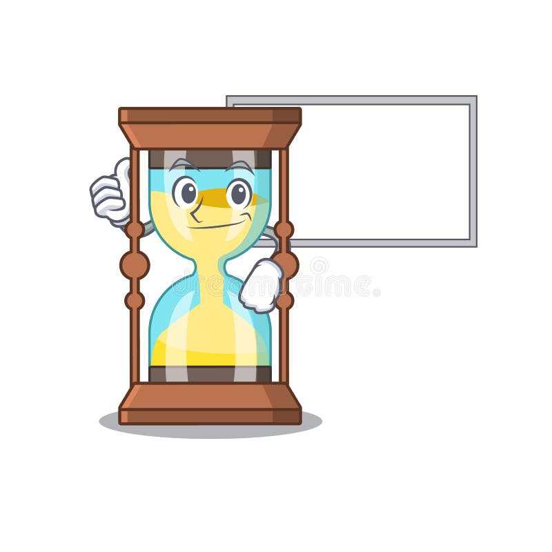 Humorous Chronometer Cartoon Design Thumbs Up Bring a White Board Stock ...