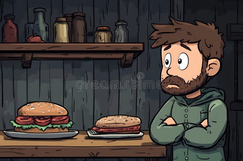 A Humorous Depiction Highlighting Poor Eating Habits with a Comical ...