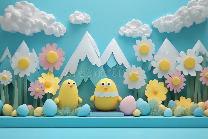 A Humorous Easter Scene, Playful and Exaggerated, Holiday Theme. Stock ...