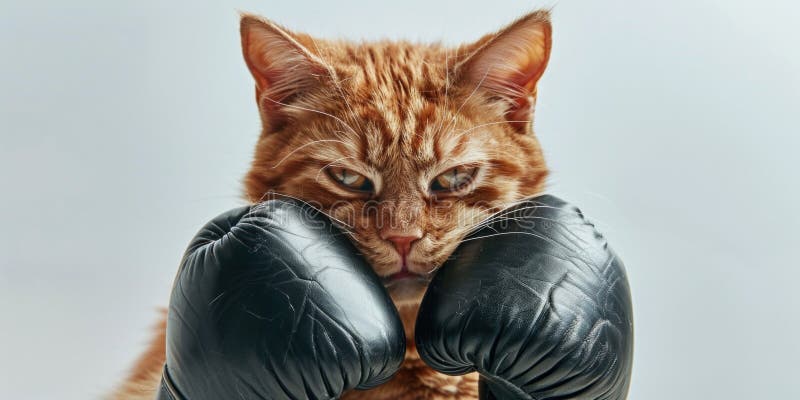 Cat Boxing stock photo. Image of accessory, boxing, cute - 366691368