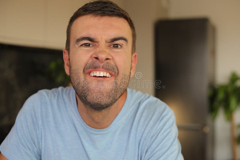 Humorous Man Making a Cute Funny Face Stock Image - Image of feeling ...