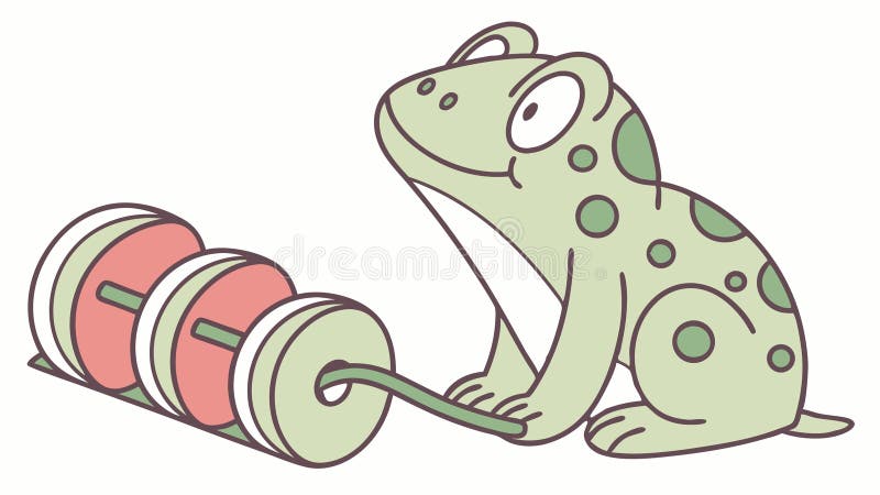 Funny Frog Lifting Weights, Playful Animal Fitness, Vector Design ...