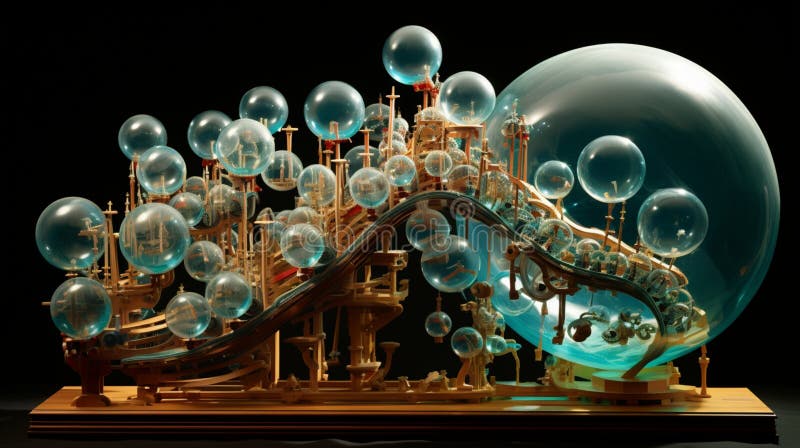 A Humorous Water Ball Contraption with Water-filled Spheres Swirling in ...