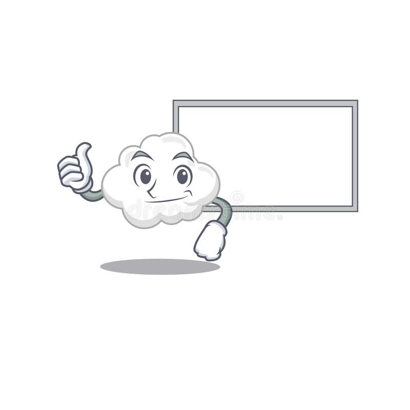 Humorous White Cloud Cartoon Design Thumbs Up Bring a White Board Stock ...