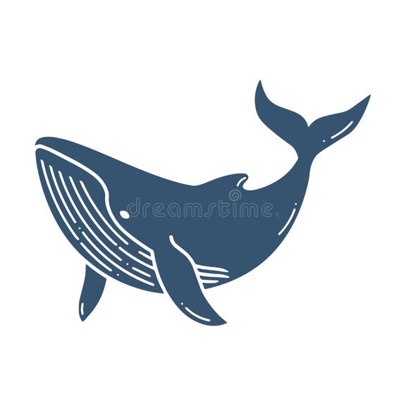 Humpback Whale Icon in Flat Style. Stock Vector - Illustration of ...