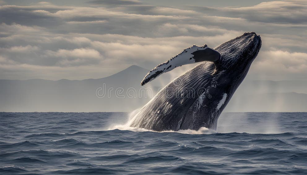 Humpback Whale in Its Full Glory Around the Pacific Ocean Stock ...