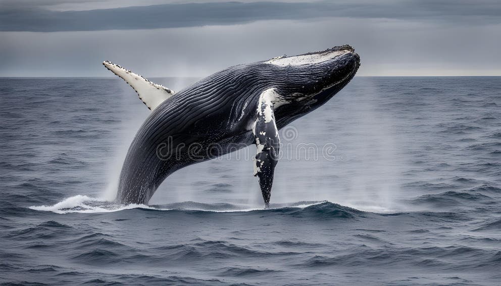 Humpback Whale in Its Full Glory Around the Pacific Ocean Stock ...