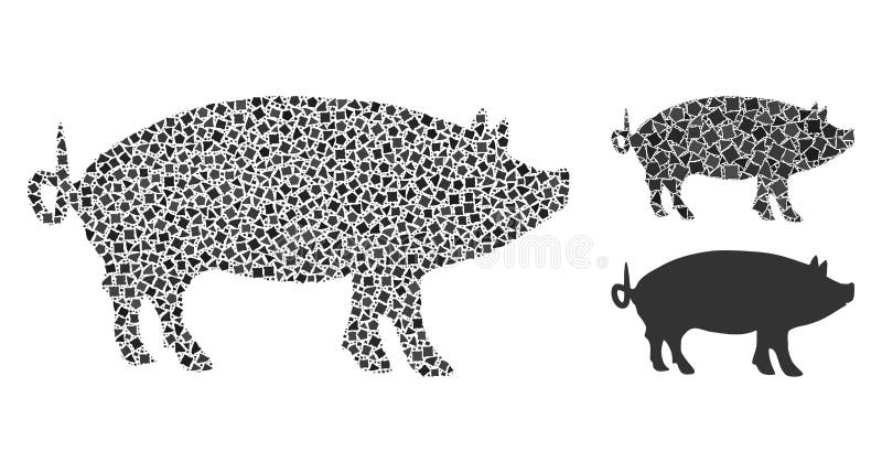 Humpy Pig Icon Collage stock illustration. Illustration of farm - 183331264