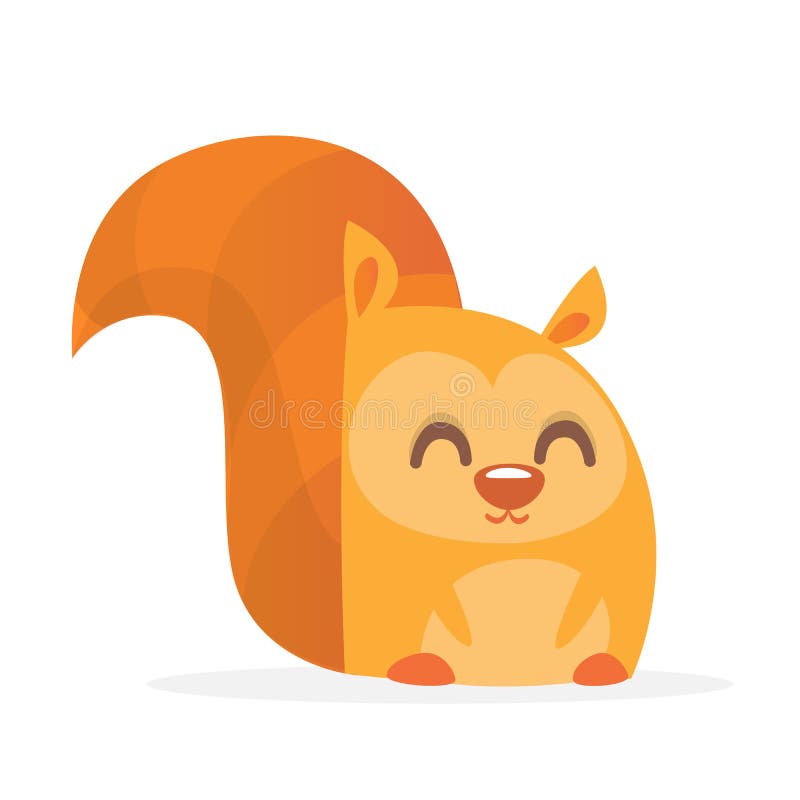 Cute Cartoon Squirrel Smiling. Vector Illustration Stock Vector ...