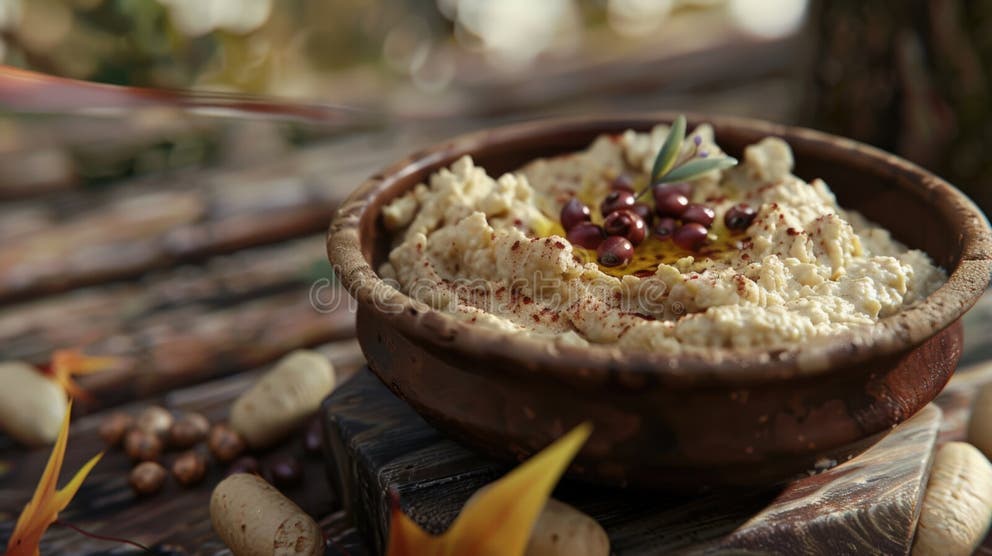 Hummus Serving Example in a Clay Pot Stock Image - Image of homemade ...
