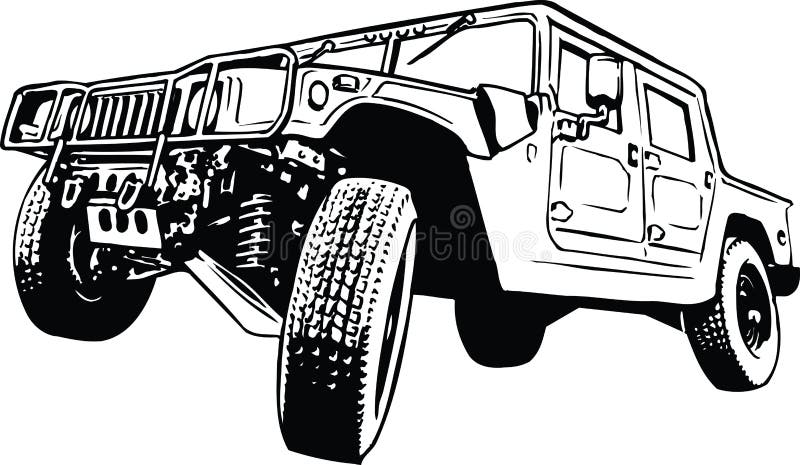 Humvee Vector Illustration stock vector. Illustration of four - 170897554