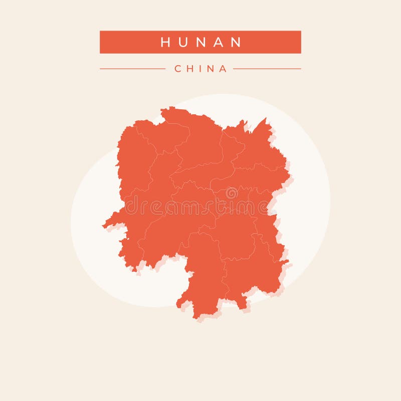 Vector Illustration Vector of Hunan Map China Stock Vector ...