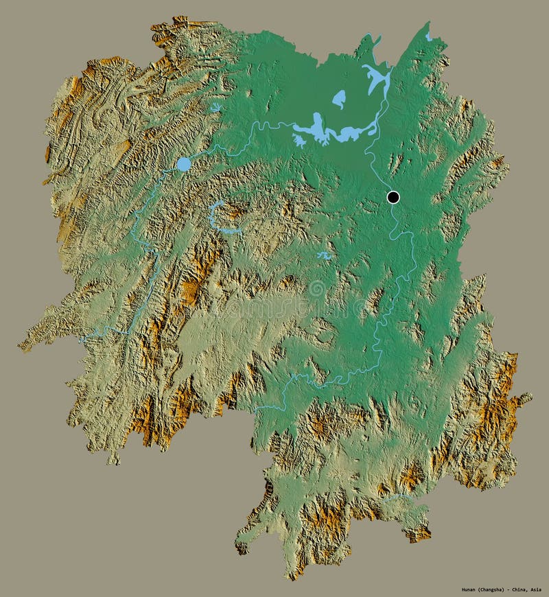 Relief Map of Hunan Province Stock Vector - Illustration of jiangxi ...