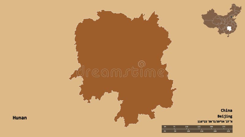 Hunan, Province of China, Zoomed. Pattern Stock Illustration ...
