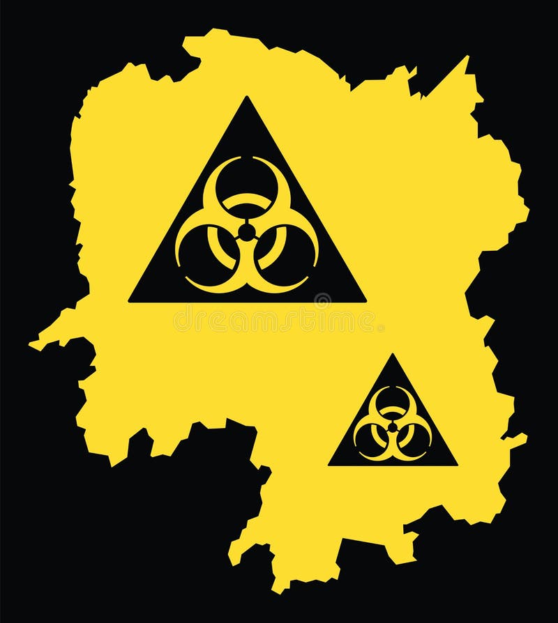 Hunan Province Map of China with Biohazard Virus Sign Stock Vector ...