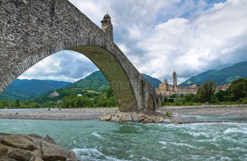 Hunchback Bridge. Bobbio. Emilia-Romagna. Italy Stock Photo - Image of ...