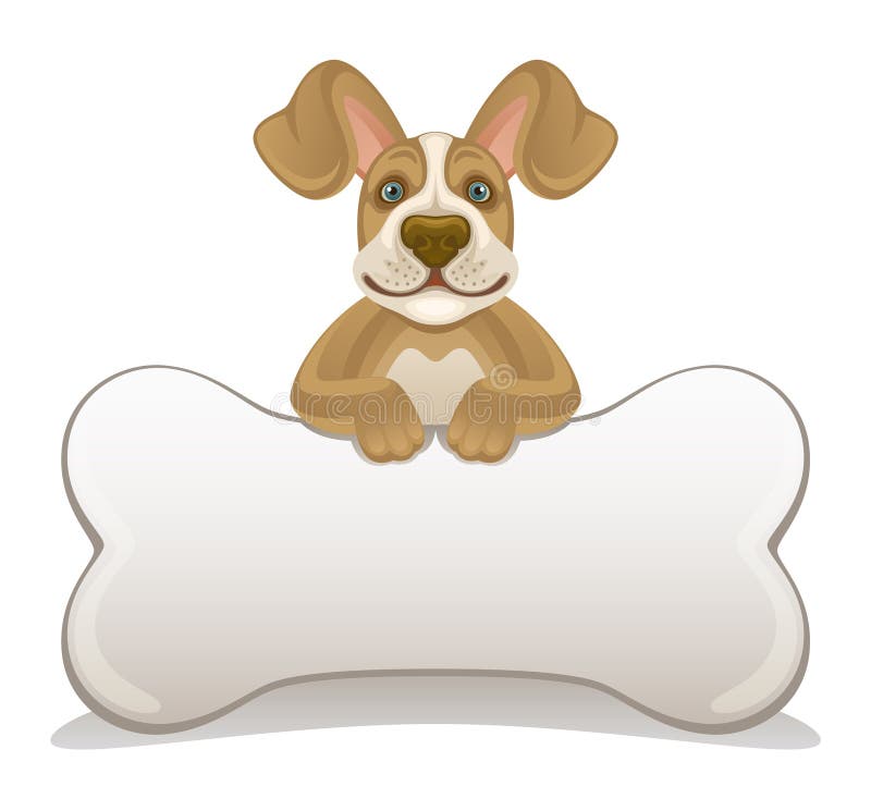 Hund mit dem Knochen stock abbildung. Illustration von welpe - 16053531