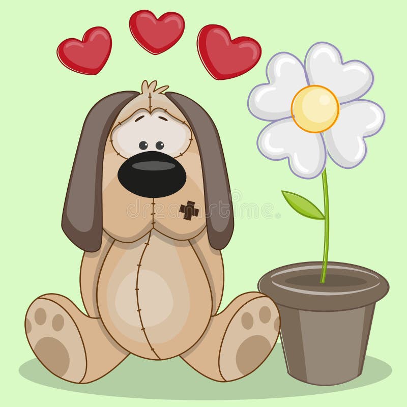Pug-Hund Mit Herzen Und Blume Vektor Abbildung - Illustration von ... Pug-Hund Mit Herzen Und Blume Vektor Abbildung - Illustration von ...