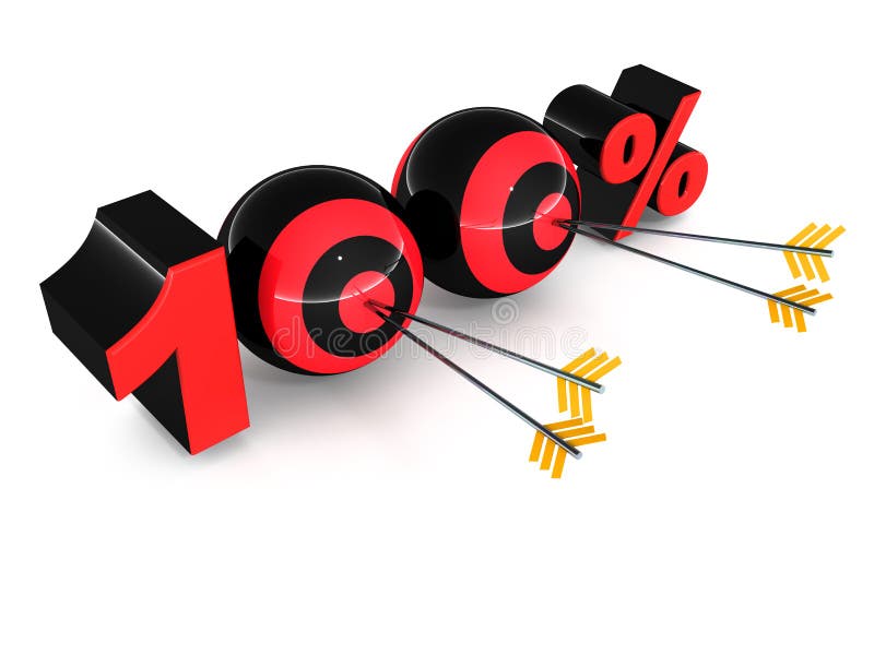 Ziel hundert Prozent stock abbildung. Illustration von hundert - 54994428