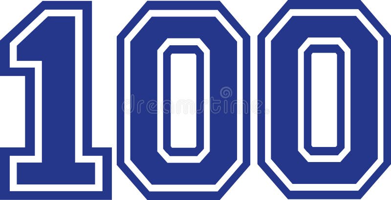 Hundred college number 100 stock vector. Illustration of sports - 107160157