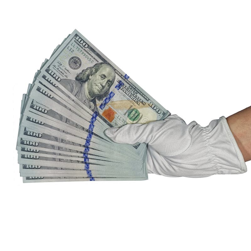 Hundred Dollar Banknotes in a Hand Fan Shape Stock Image - Image of ...