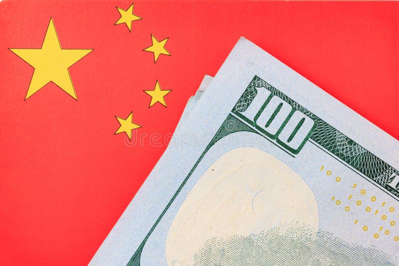 Hundred Dollar Bill Against Chinese Flag Background Stock Photos - Free ...