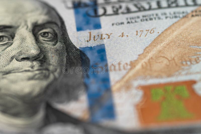 Hundred Dollar Bill, Benjamin Franklin Portrait Usa Dollar Banknote or ...