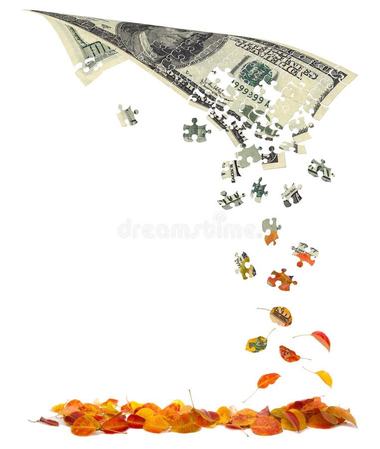 Hundred Dollar Bill Converting To Autumn Leaves Stock Image - Image of ...