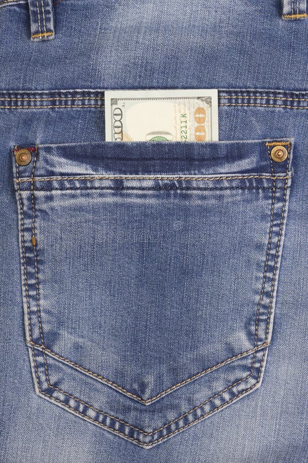 Hundred Dollar Bill Inside Back Pocket Jeans Stock Image - Image of ...