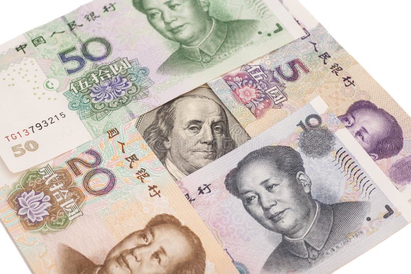 Hundred Dollar Bill Surrounded by Chinese Yuan Stock Photo - Image of ...