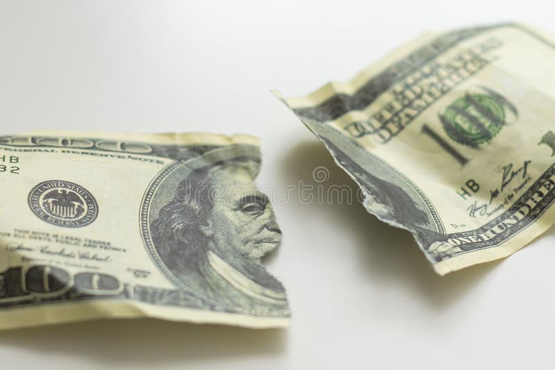 Ripped One Hundred Dollar Bill Stock Photos - Free & Royalty-Free Stock ...