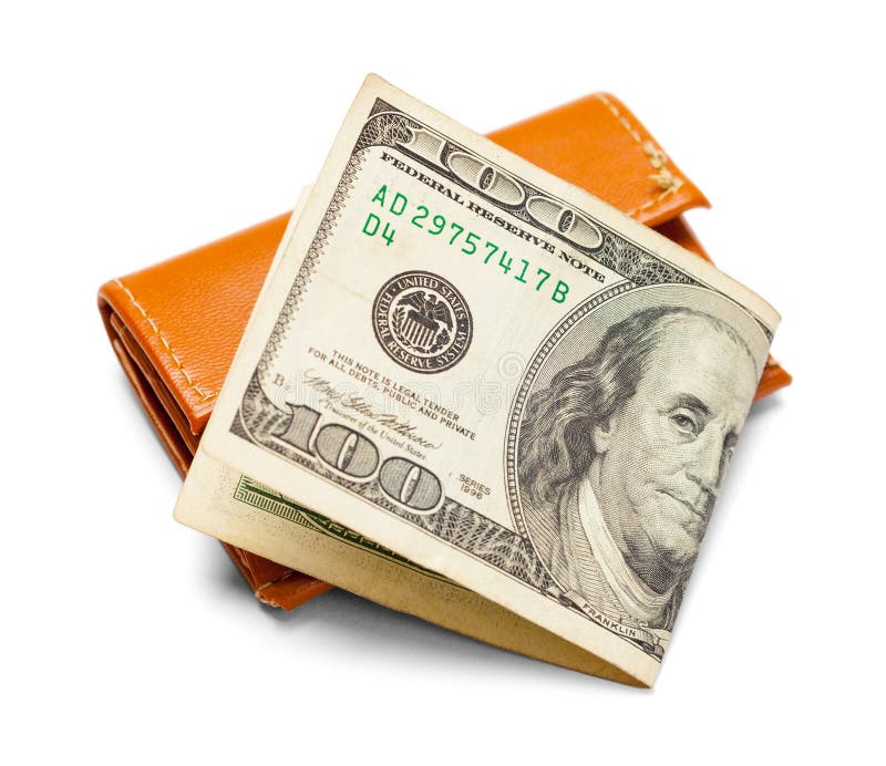 Folded Money stock image. Image of isolated, leather - 108534441