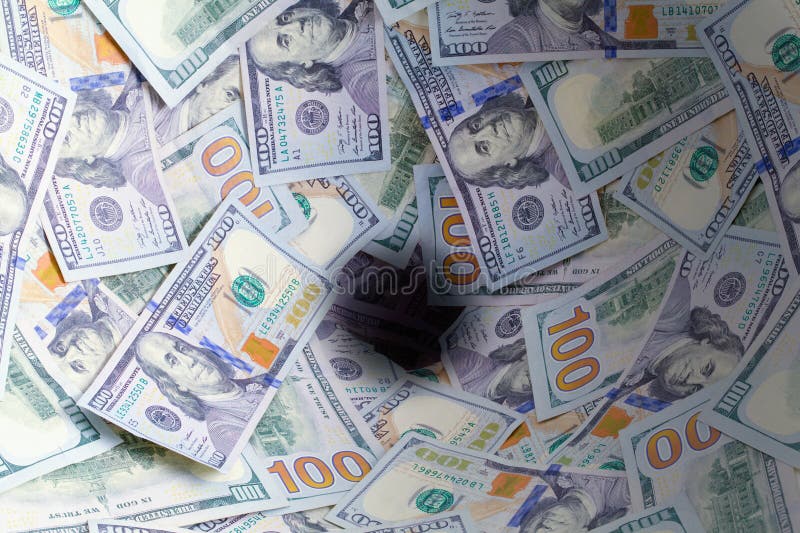 Curled Hundred Dollar Bill Upside Down Stock Image - Image of ...