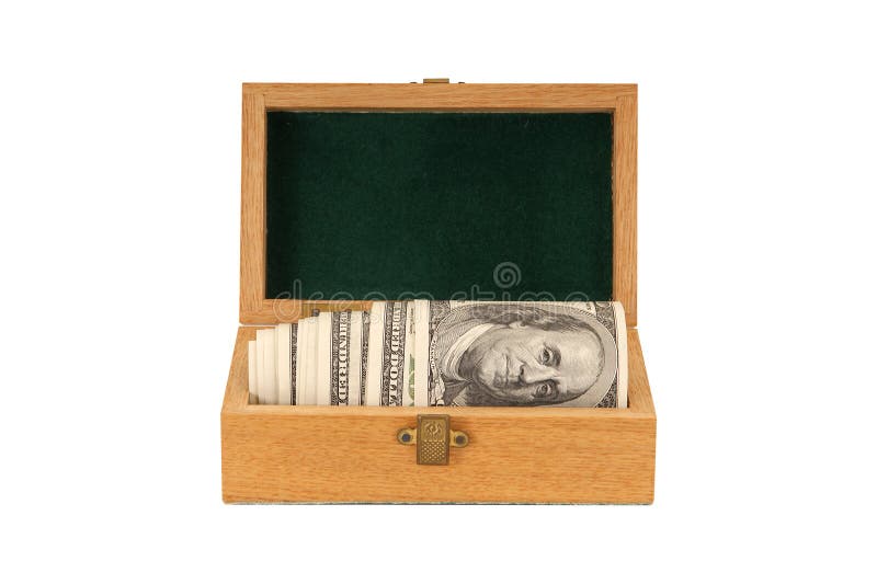 Hundred Dollar Bills Money in a Box Stock Image - Image of bank, large ...