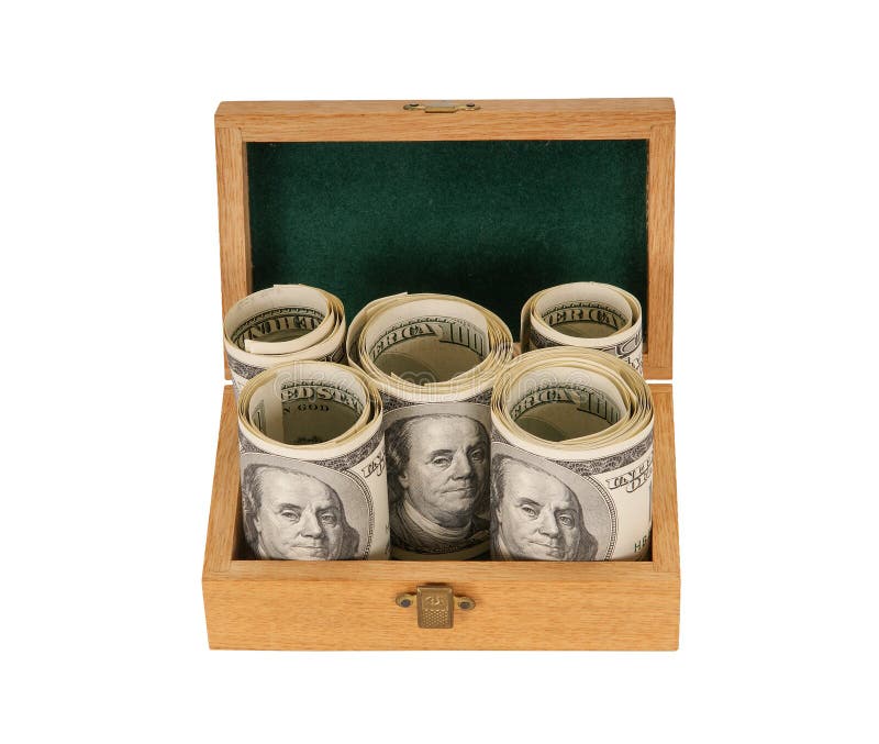 Hundred Dollar Bills Money in a Box Stock Image - Image of finance ...