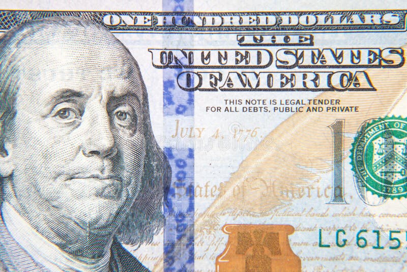 Hundred dollar note detail stock photo. Image of prize - 60106082