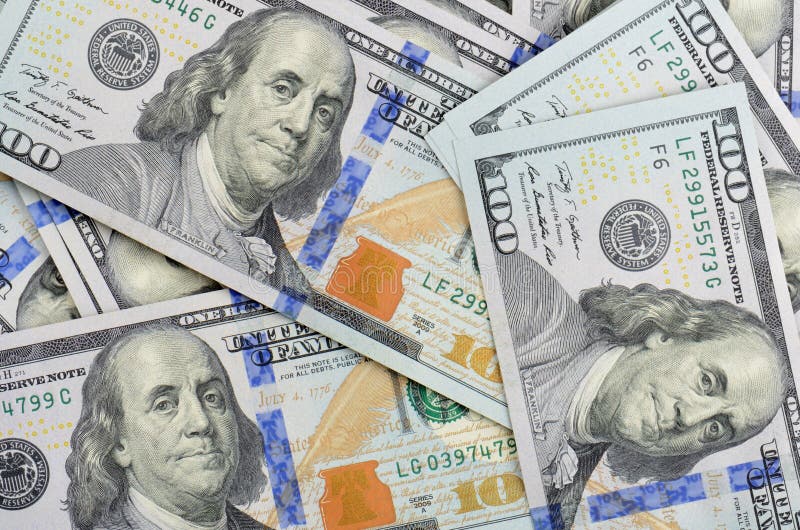 Hundred Dollars Bank Notes Background Stock Photo - Image of closeup ...