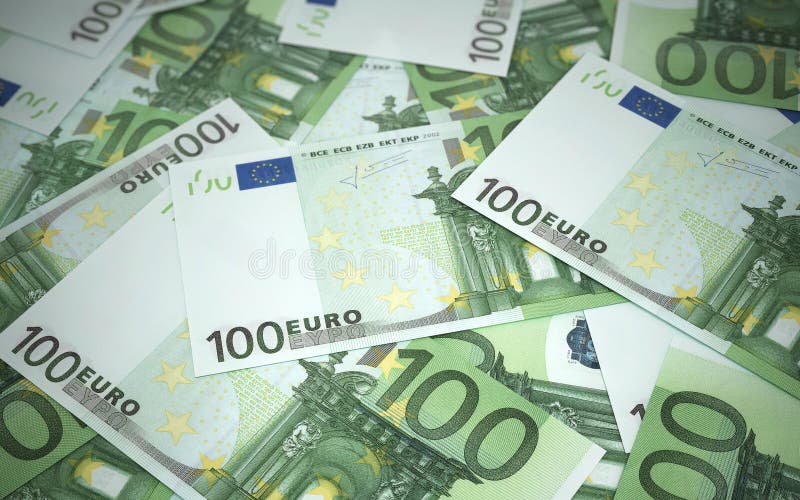 Hundred euro banknotes stock illustration. Illustration of note - 58167374