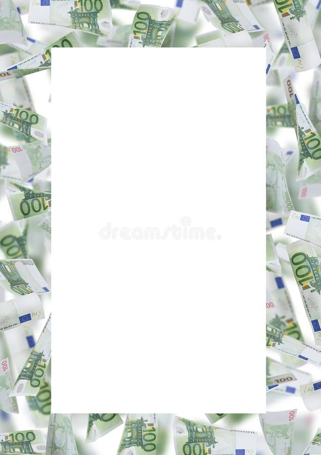 The One Hundred Euro Banknotes Used As a Frame, with Empty Space. Stock ...