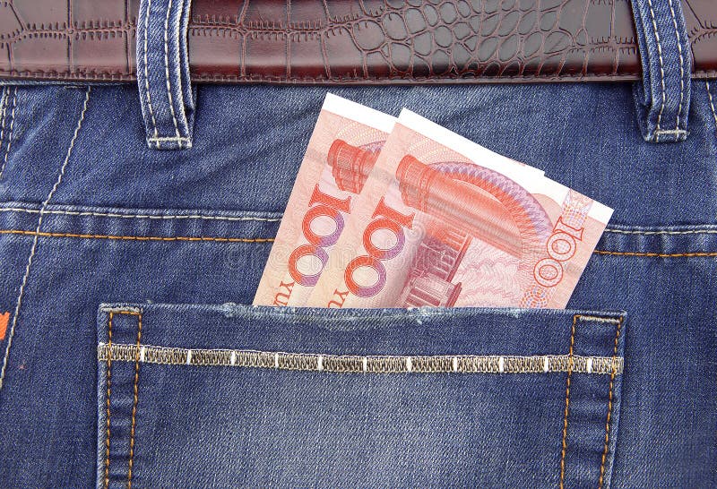 Hundred notes in pocket stock image. Image of income - 88979921