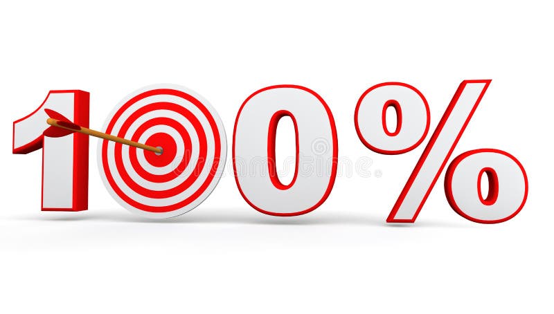 Hundred Percent with Arrow and Target Board Stock Illustration ...