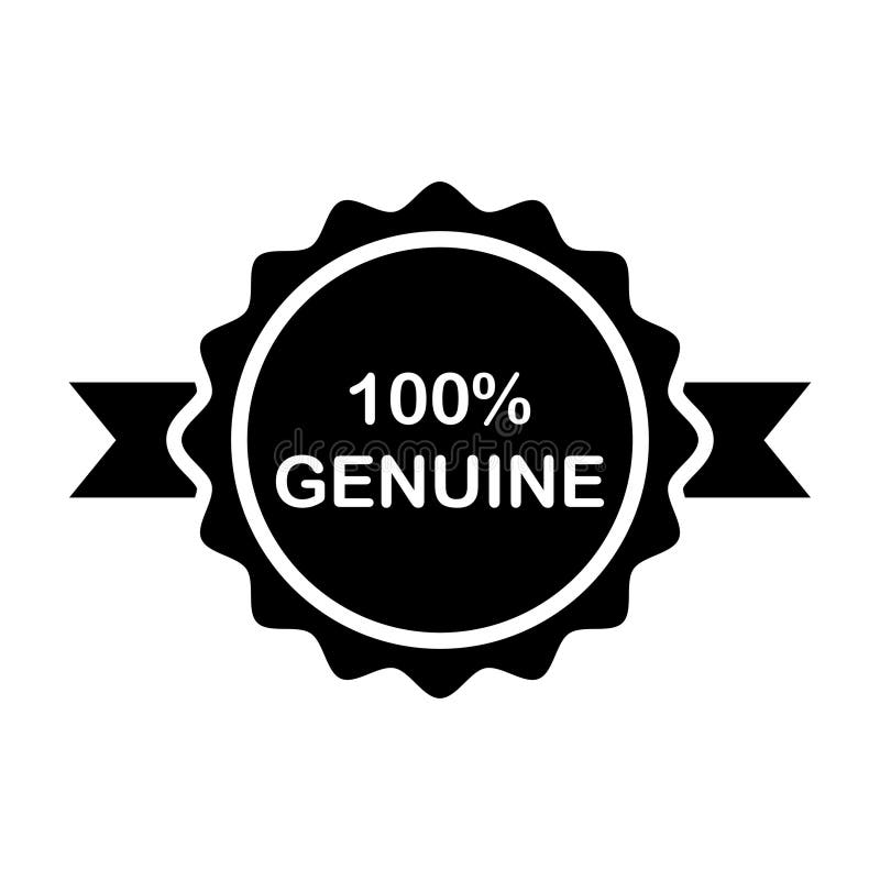 Hundred Percent Genuine Tag Icon Stock Vector - Illustration of ...