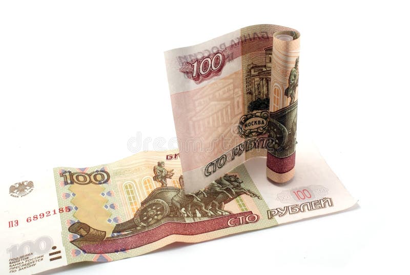 Hundred Russian roubles stock image. Image of denomination - 12692863