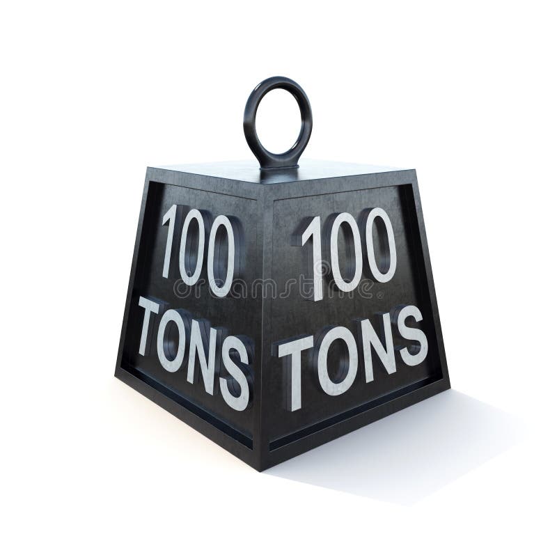 1 Ton Weight Isolated on White Background. 3D Illustration Stock ...