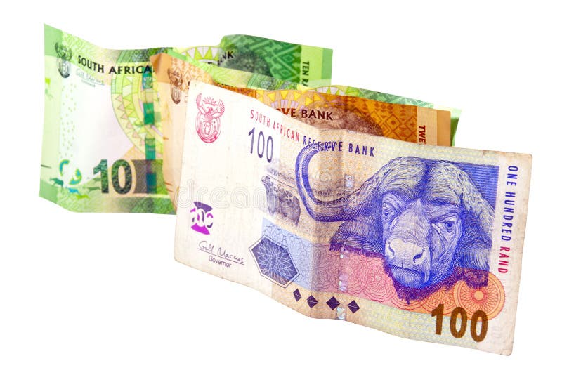 Hundred Twenty and Two Tens South African Bank Notes Stock Image ...