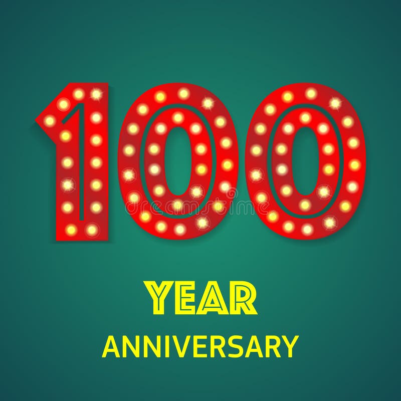 One Hundred Year Celebration Icon Shows 100 Years Anniversary - 3d ...