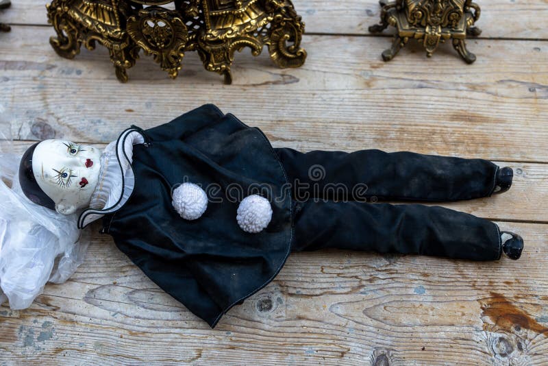 Hundred-year-old Vintage Rag Doll Pierrot Lies on the Table Stock Photo ... Hundred-year-old Vintage Rag Doll Pierrot Lies on the Table Stock Photo ...